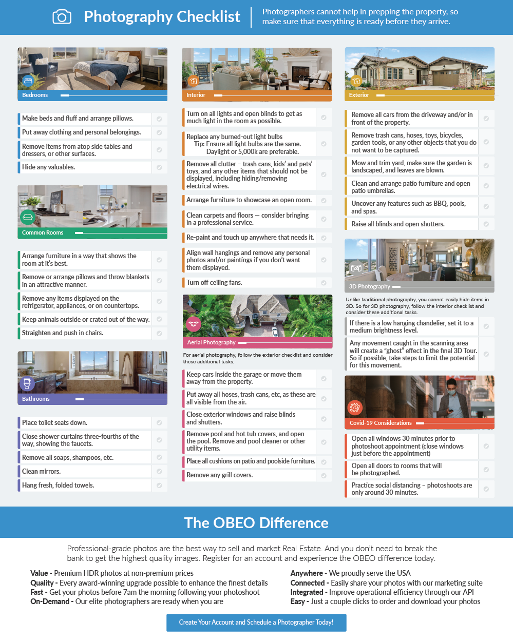 Photo shoot checklist